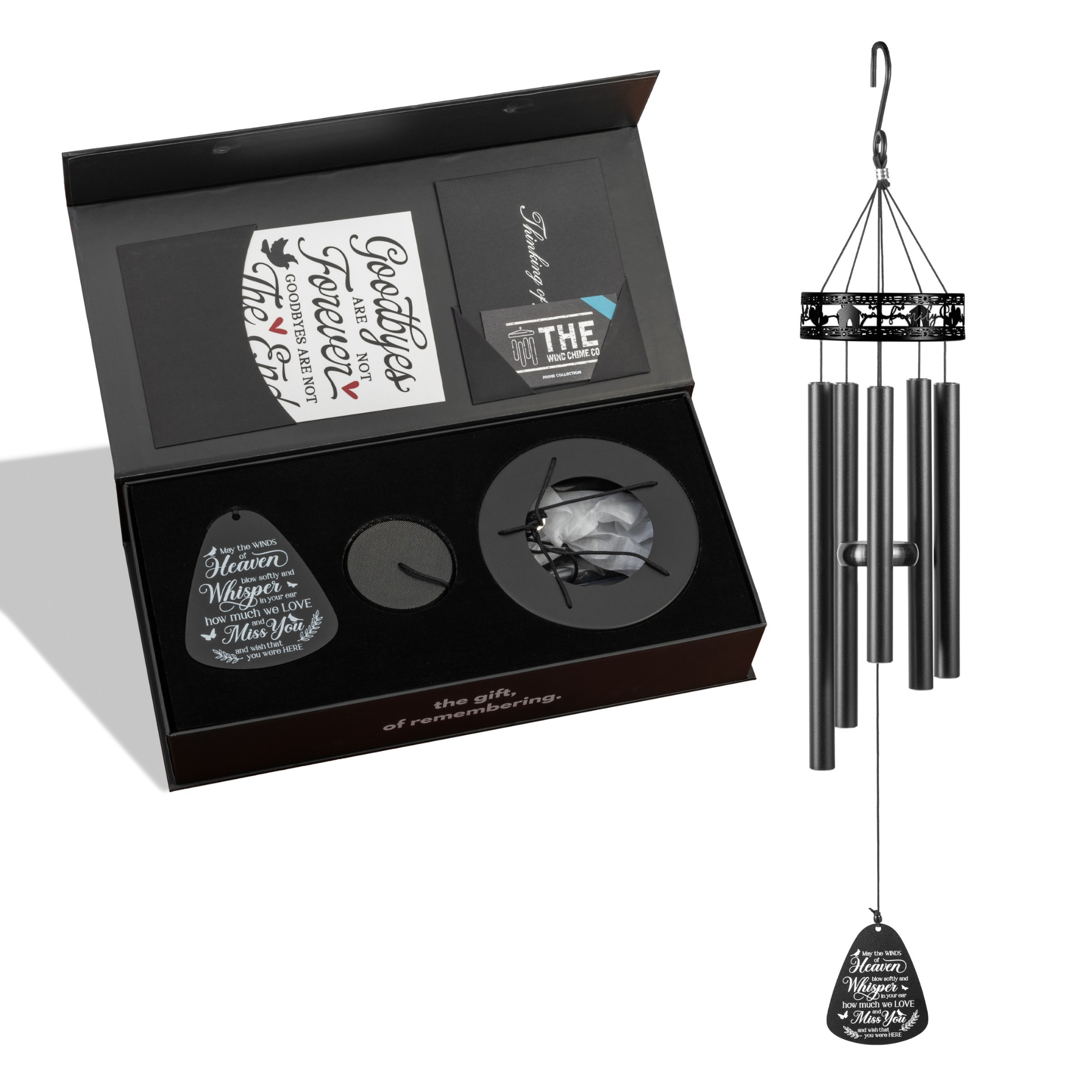 34" Family-Love Memorial Wind Chimes, Sympathy Wind Chime Gift For Los ...